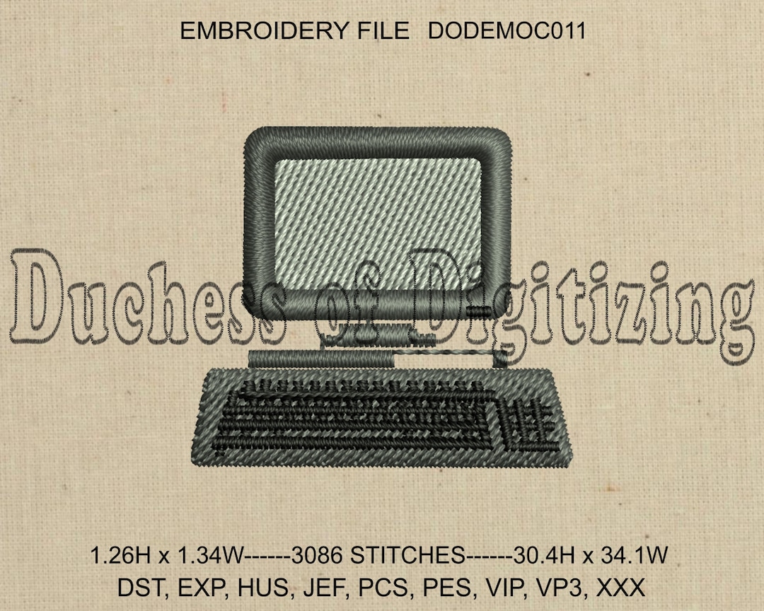 Tiny Computer Embroidery Design, Tiny Computer Embroidery File, CPU ...