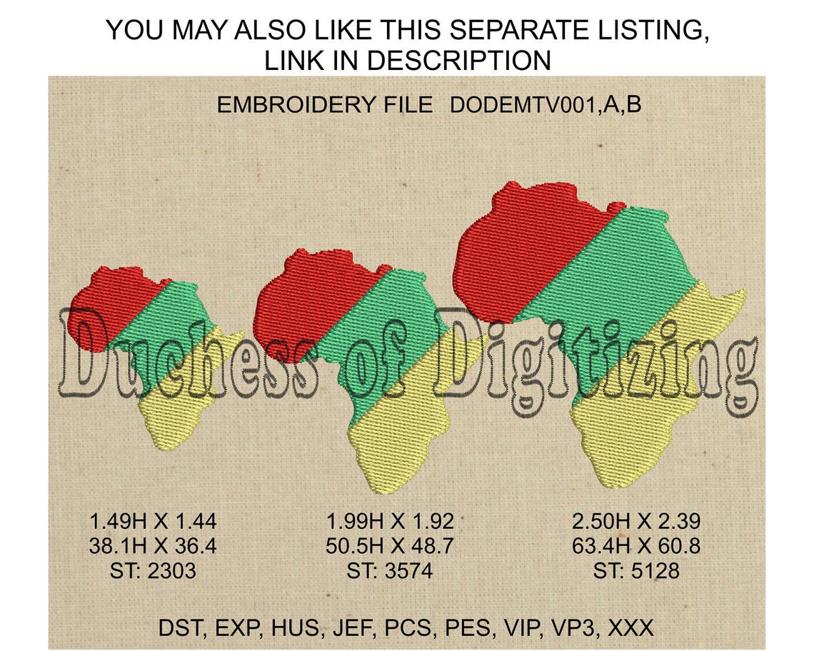Africa Embroidery Design Africa Embroidery File Africa | Etsy