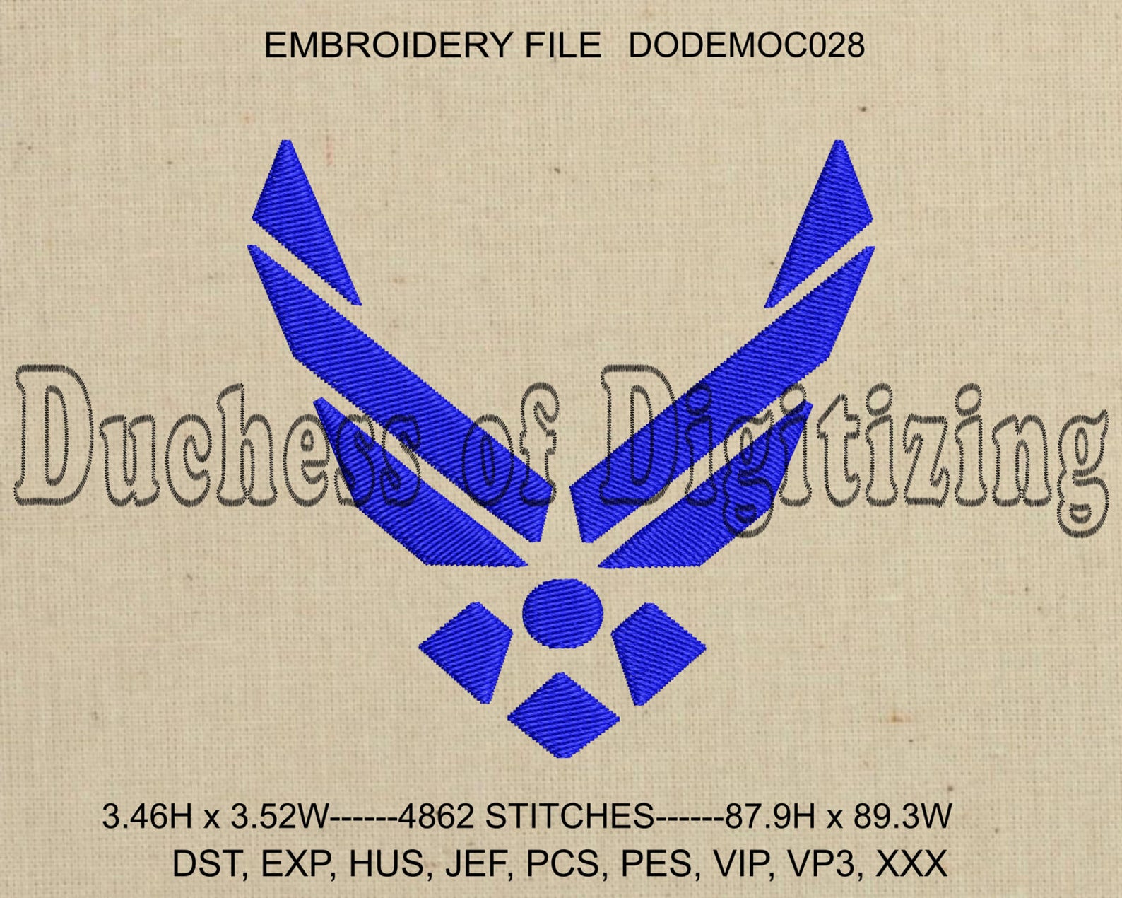 Air Force Embroidery Design, Air Force Embroidery File, Military ...
