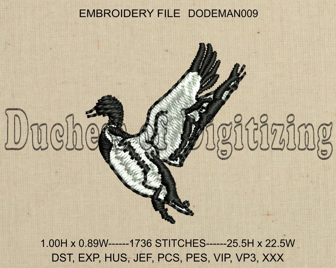 Duck Embroidery Design, Bird Embroidery Design, Duck Embroidery File ...