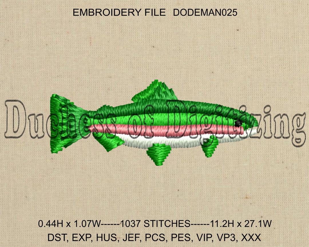 Tiny Salmon Embroidery Design, Fish Embroidery Design, Salmon ...