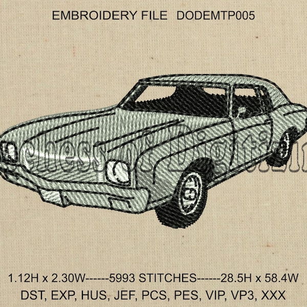 Muscle Car Embroidery - Etsy