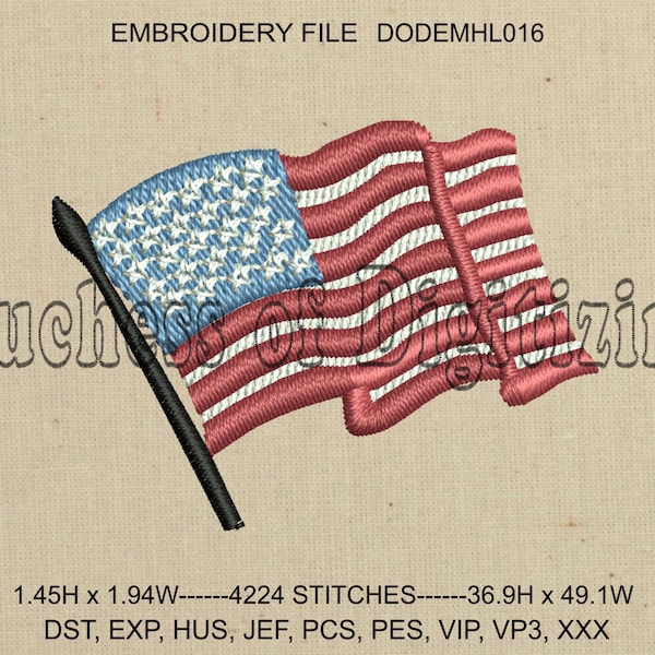 Waving Flag Embroidery Design - Etsy