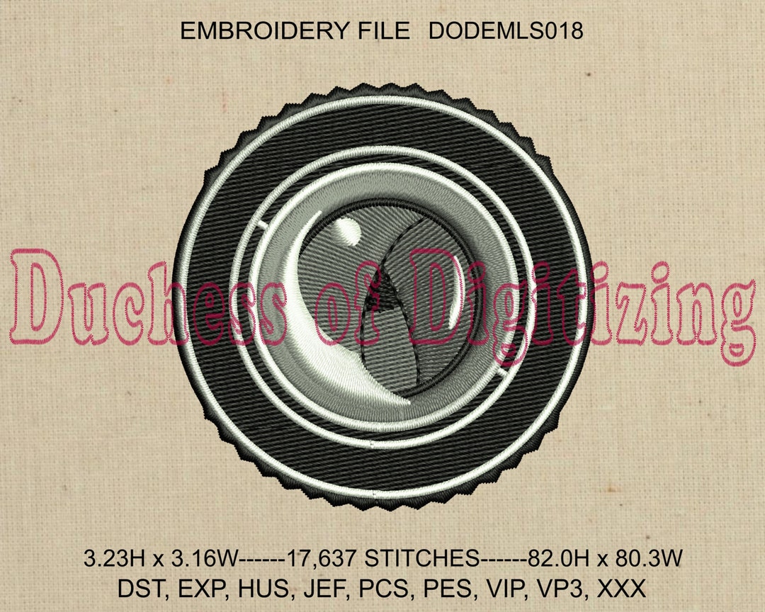 Camera Lens Embroidery Design, Camera Lens Embroidery File, Camera ...