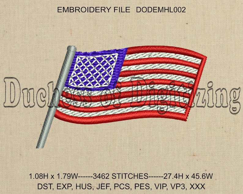 American Flag Embroidery Design US Flag Embroidery Design - Etsy