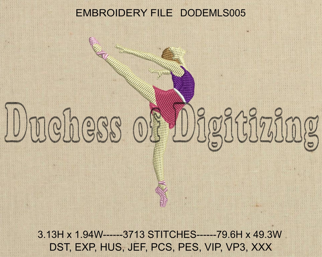 Ballet Embroidery Design, Ballerina Embroidery Design, Dance Embroidery ...