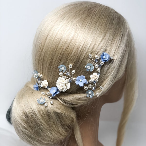 Blue Hair Flower - Etsy UK