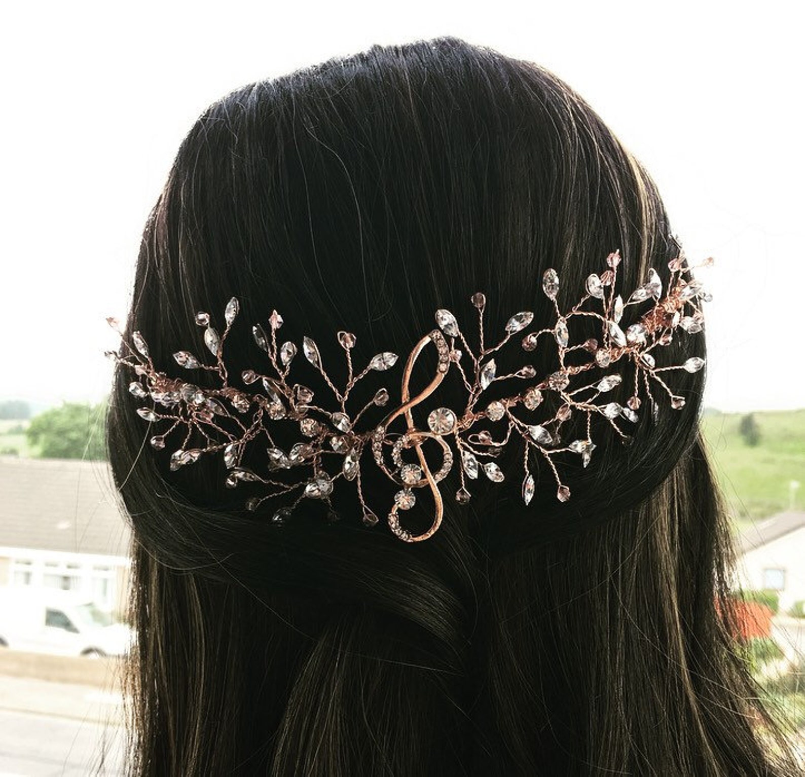 Musical Note Hair Piece Musical Note Comb Vine Rose Gold or - Etsy UK