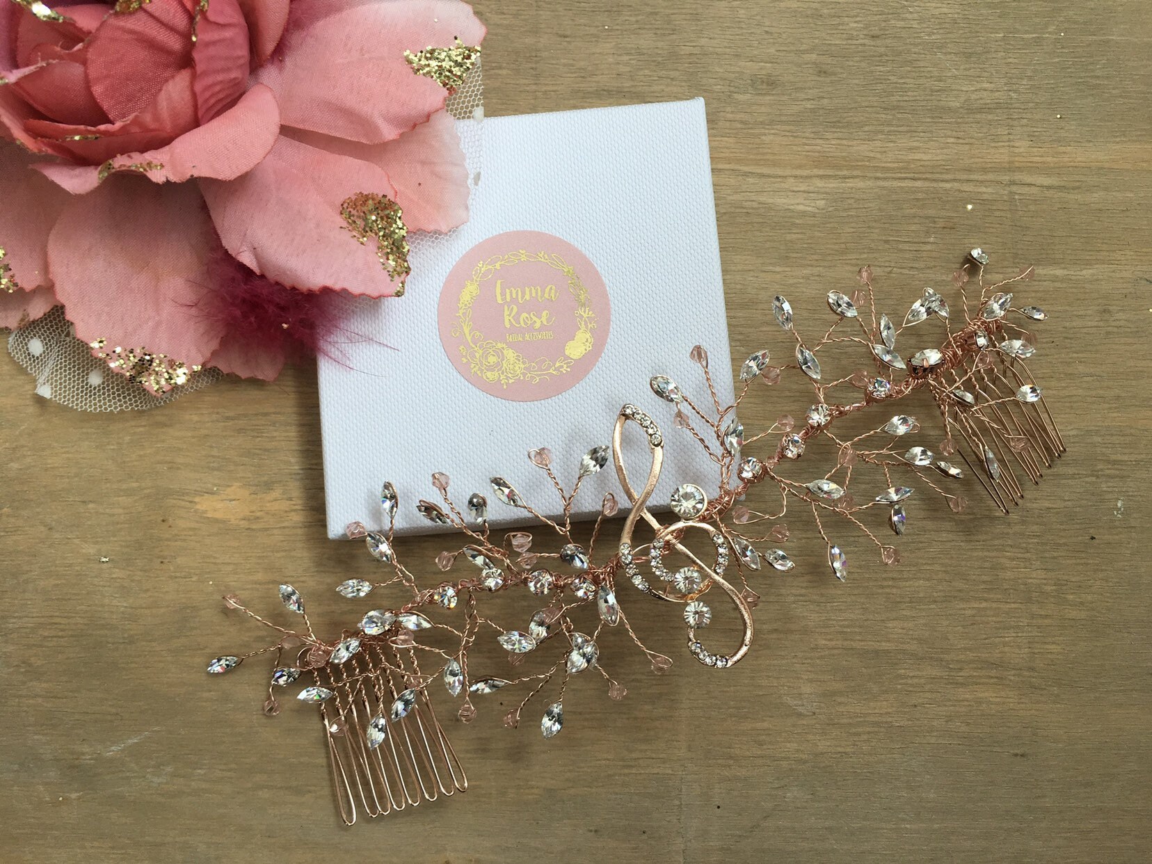 Musical Note Hair Piece Musical Note Comb Vine Rose Gold or - Etsy UK