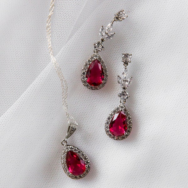Red Jewelry Set - Etsy