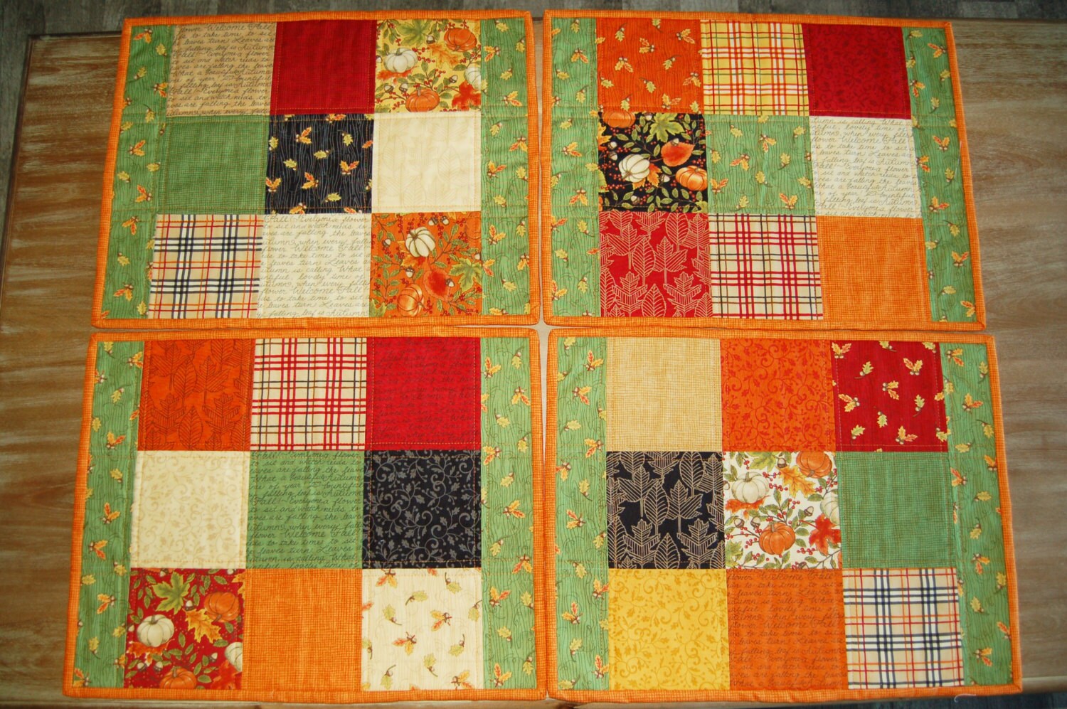 Welcome Fall Placemats set of 4 - Etsy