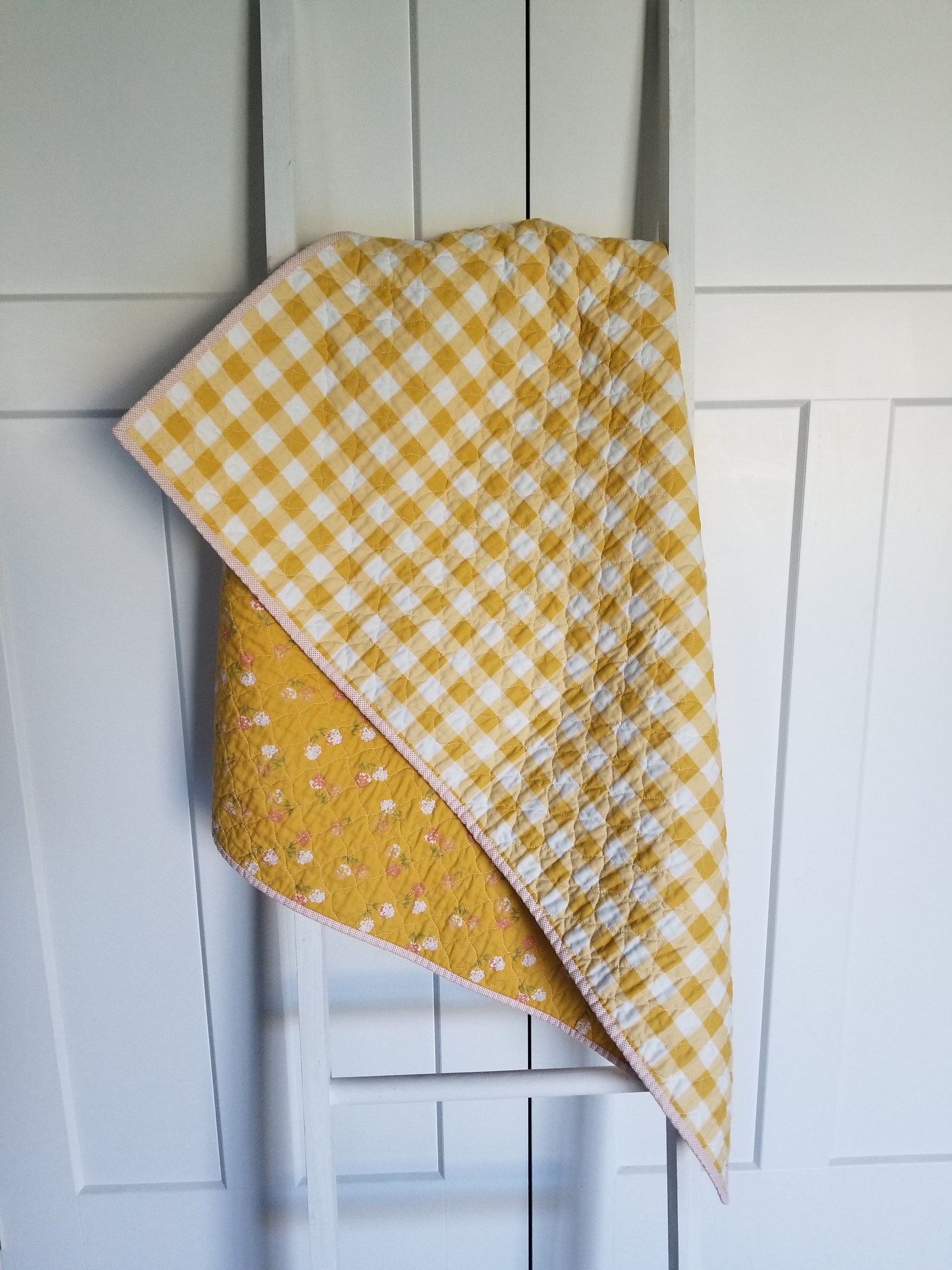 Handmade Whole Cloth Baby Quilt - Etsy