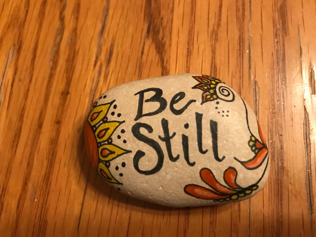 Be Still - Flower Rock Art - Etsy