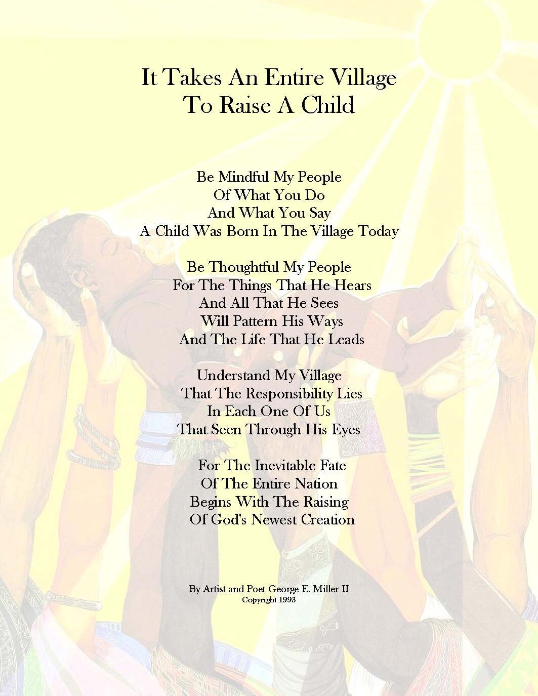 It Takes an Entire Village to Raise A Child by Child Advocacy Artist ...