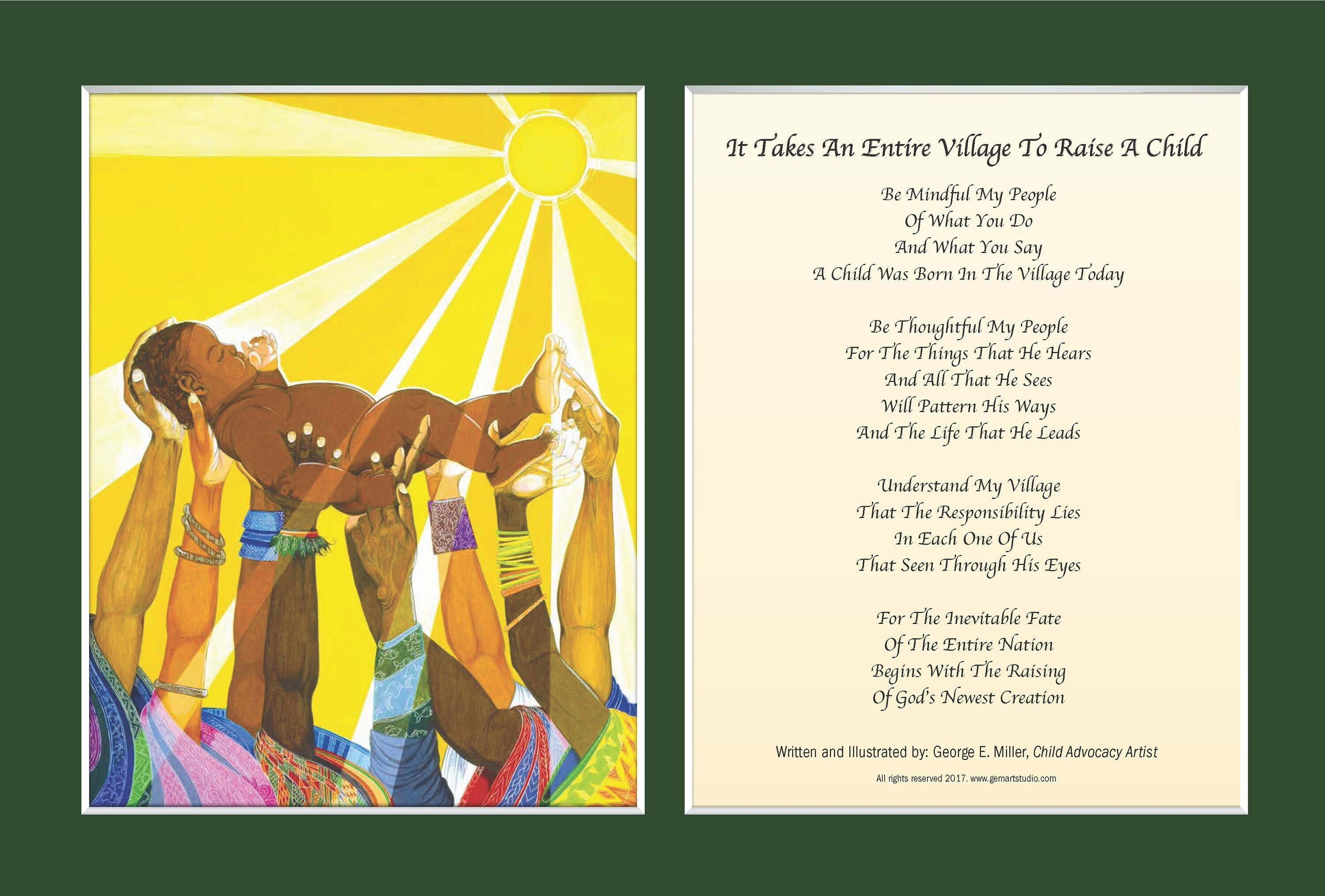 It Takes A Village/ Art & Poem - Etsy