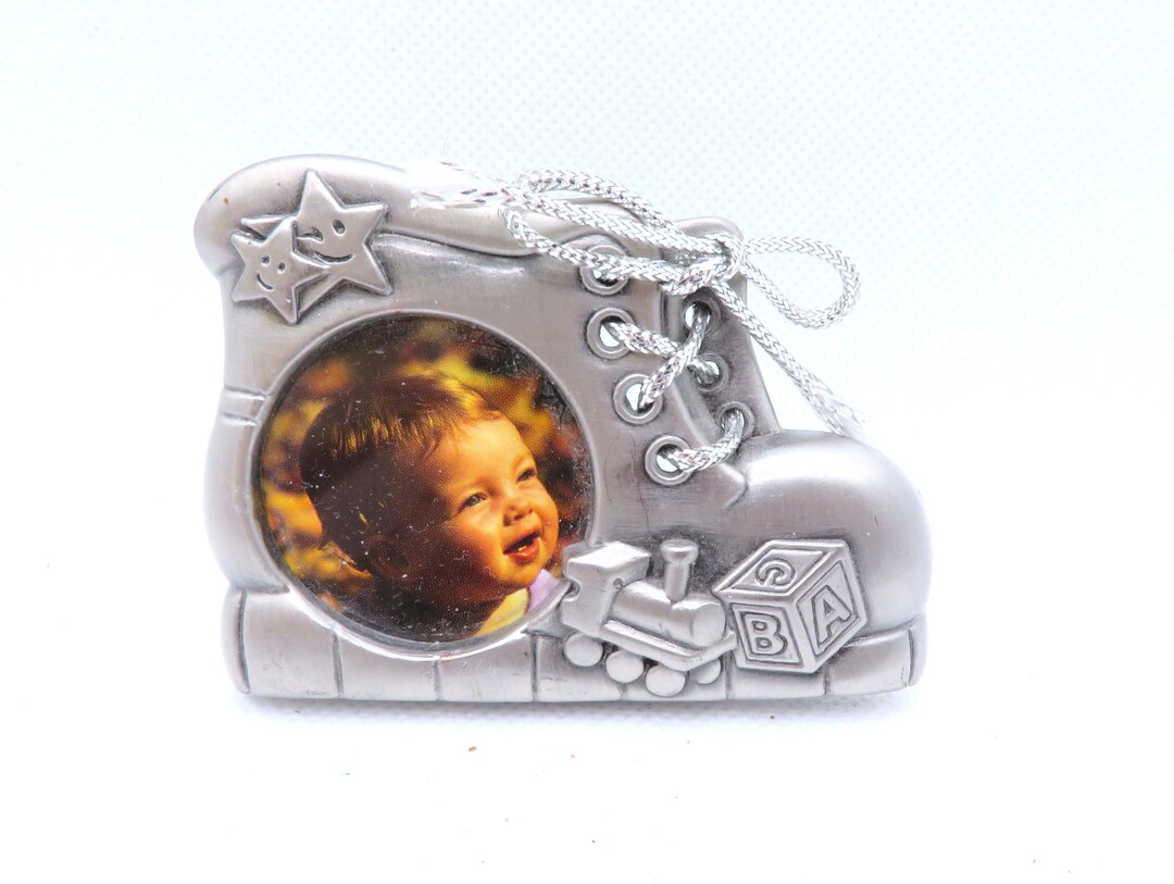 Pewter Baby Shoe Picture Frame - Insert Your Photo! - Etsy