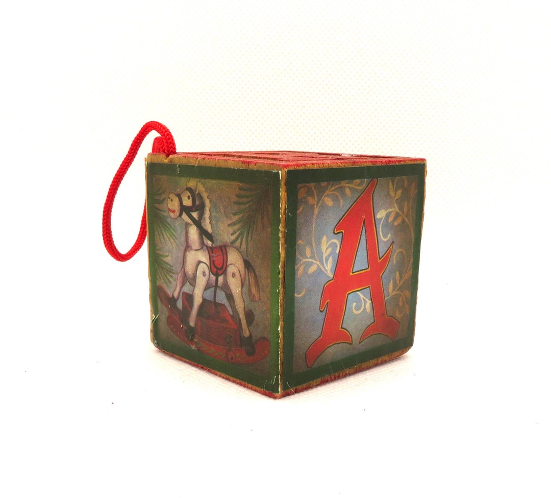 Old Fashioned Wood Block Christmas Ornament Initials R E A - Etsy