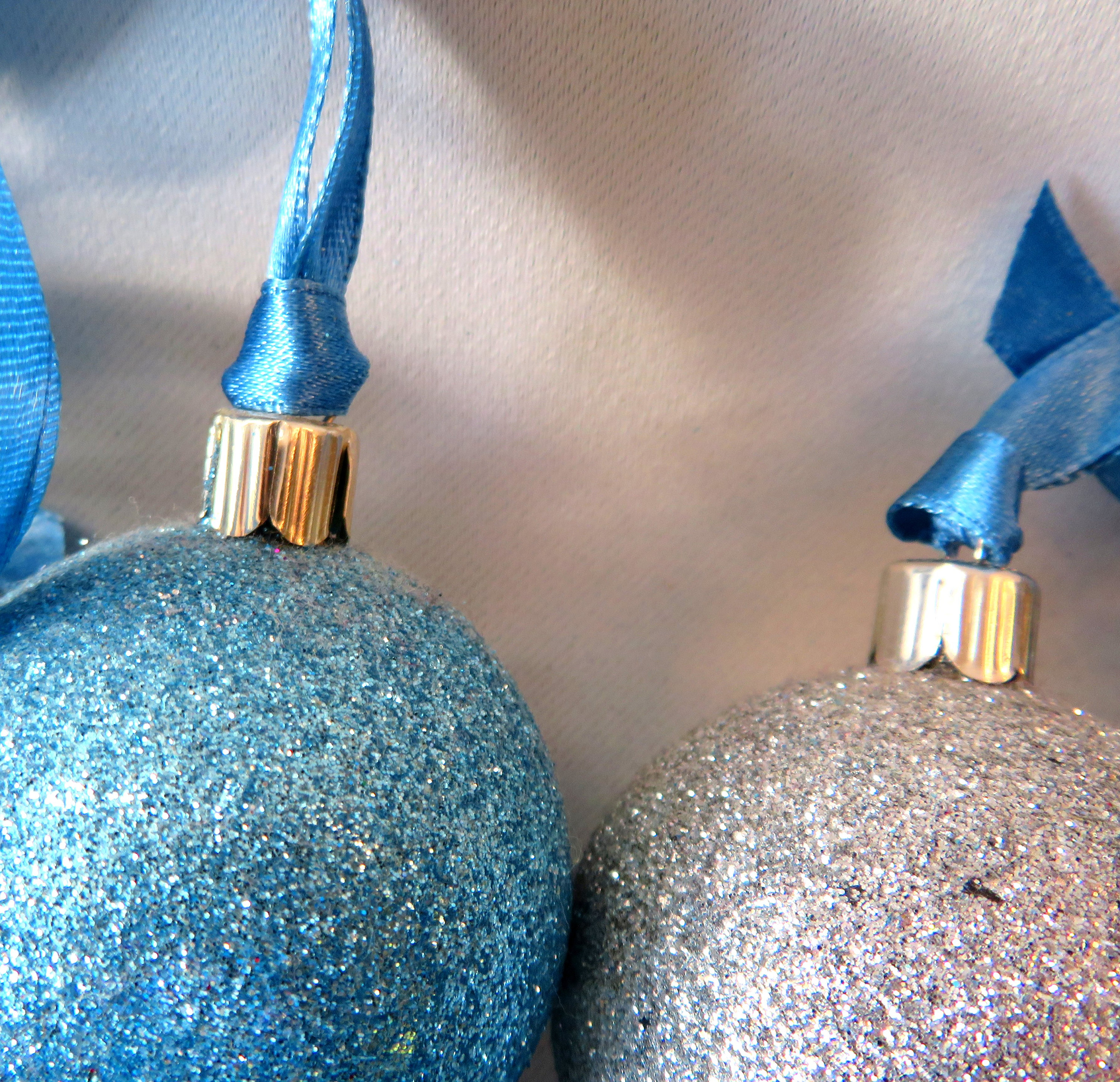 Martha Stewart Glitter Christmas Ball Ornaments Set of 9 Shatterproof ...