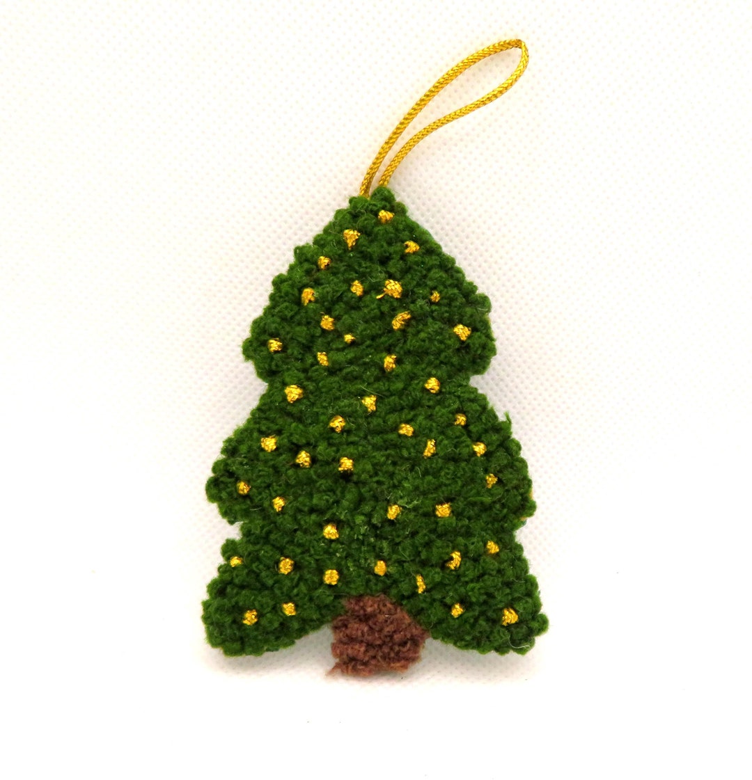 Vintage Punch Needle Evergreen Tree Christmas Ornament Handmade - Etsy