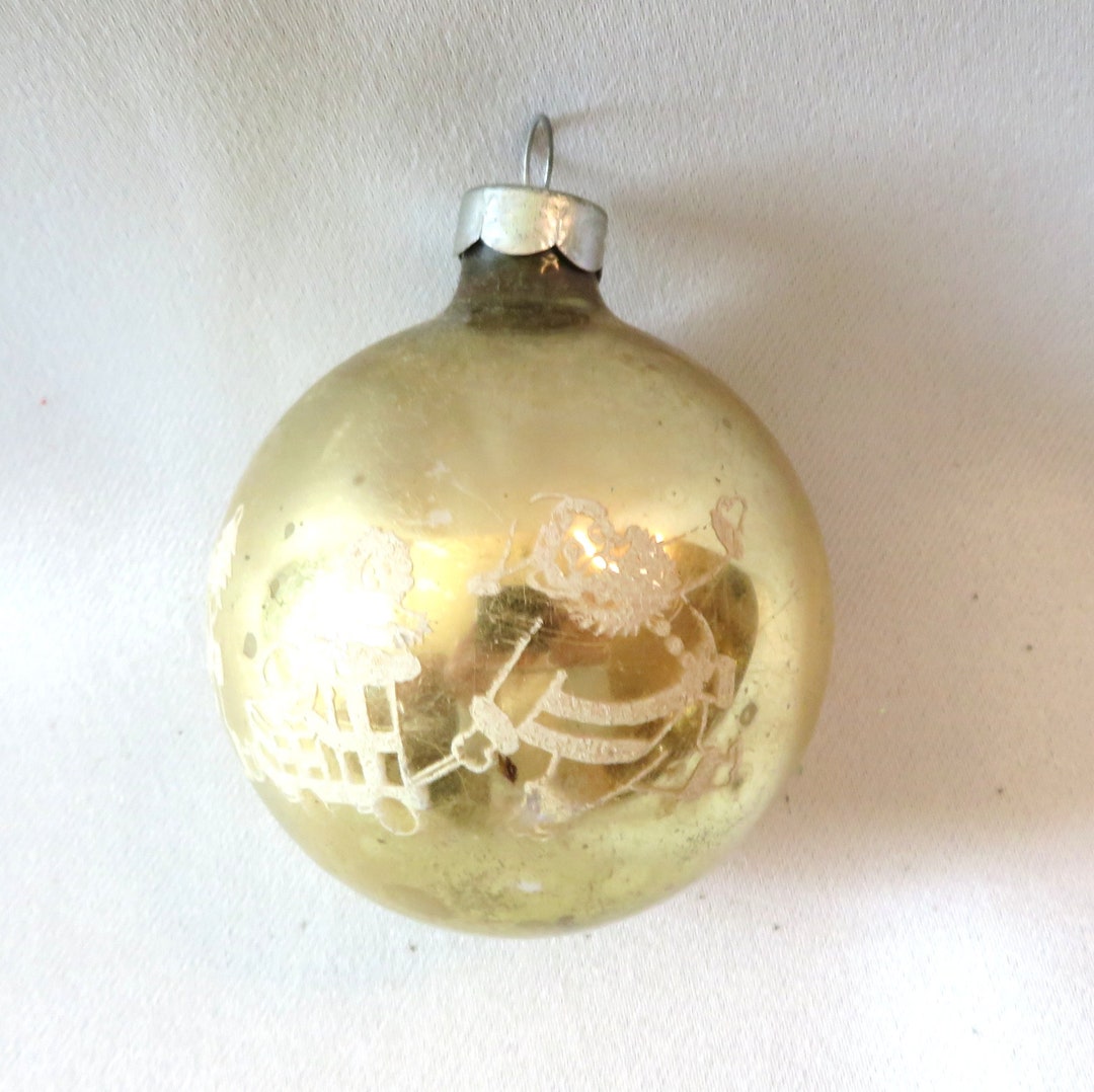 1940s Shiny Brite Santa Claus Mercury Glass Ball Christmas Ornament - Etsy