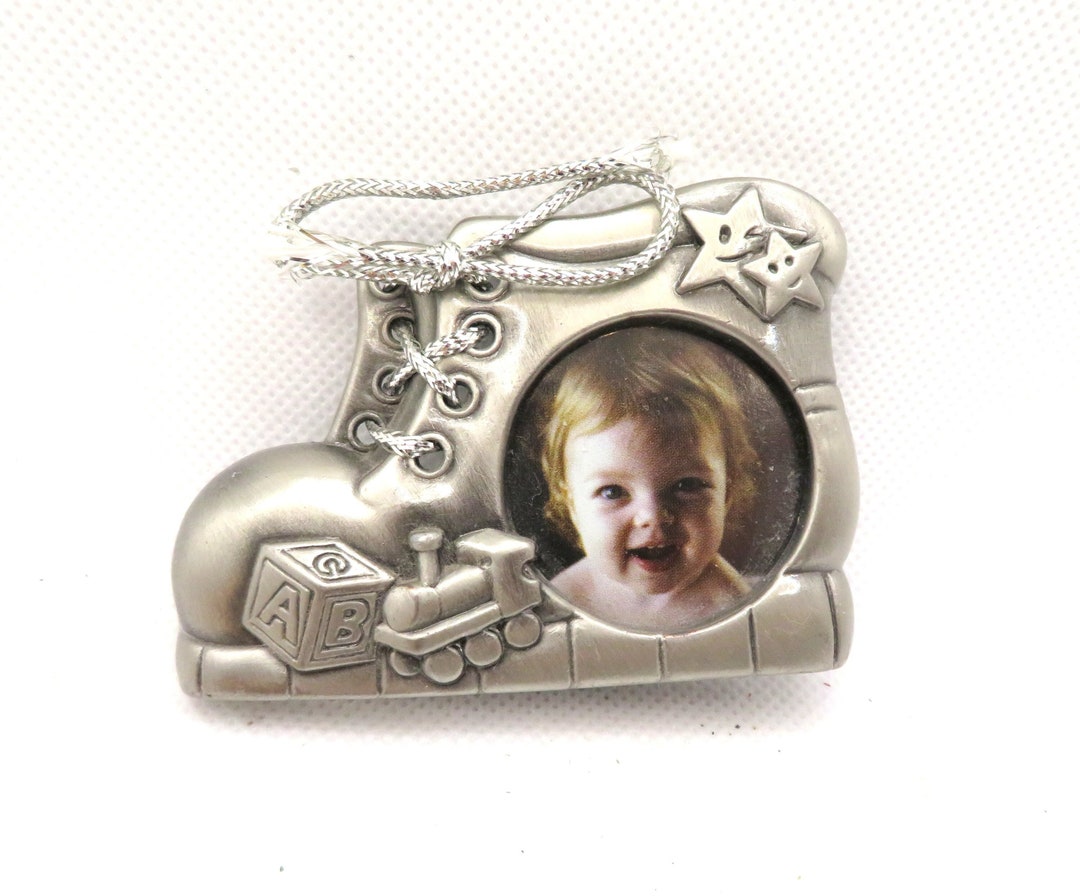 Pewter Baby Shoe Photo Frame - Insert Your Photo! - Etsy