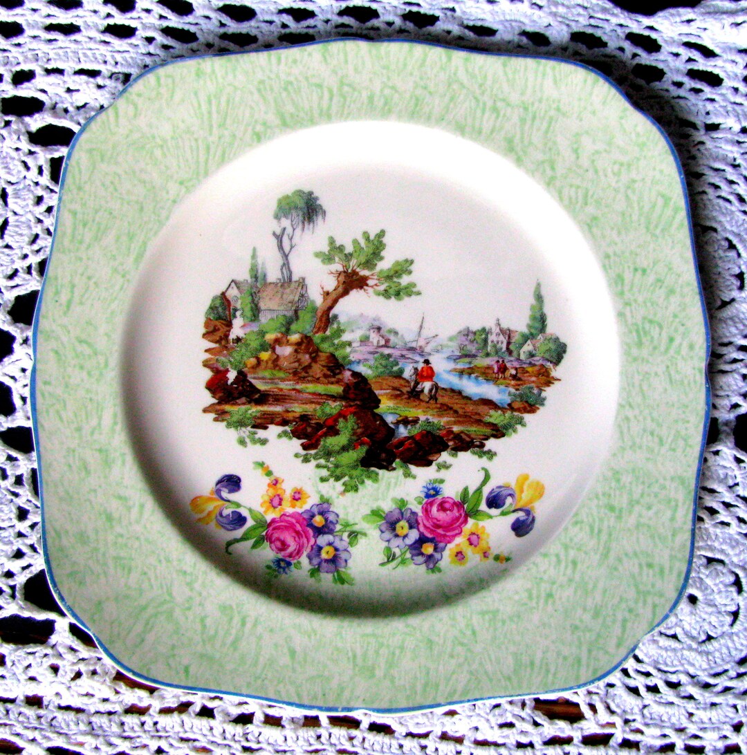 H & K Tunstall Horse Scene Cake Plate - Etsy