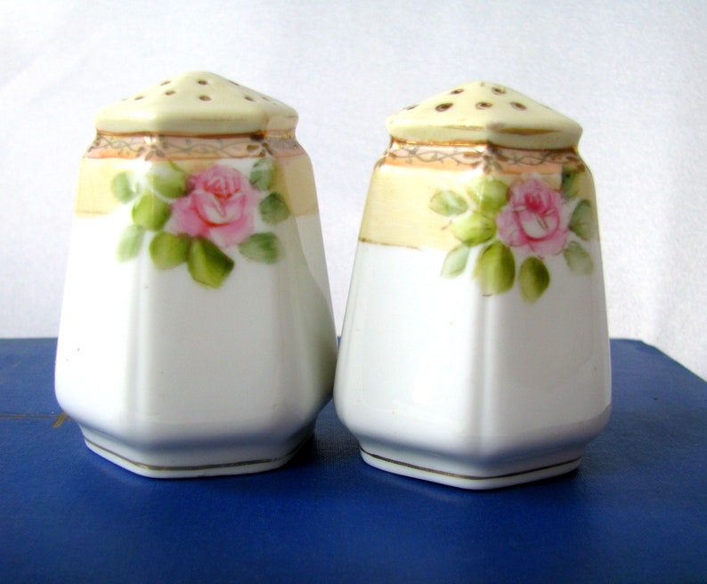 1890s Nippon Hand Painted Primrose Salt and Pepper Shakers in a ...
