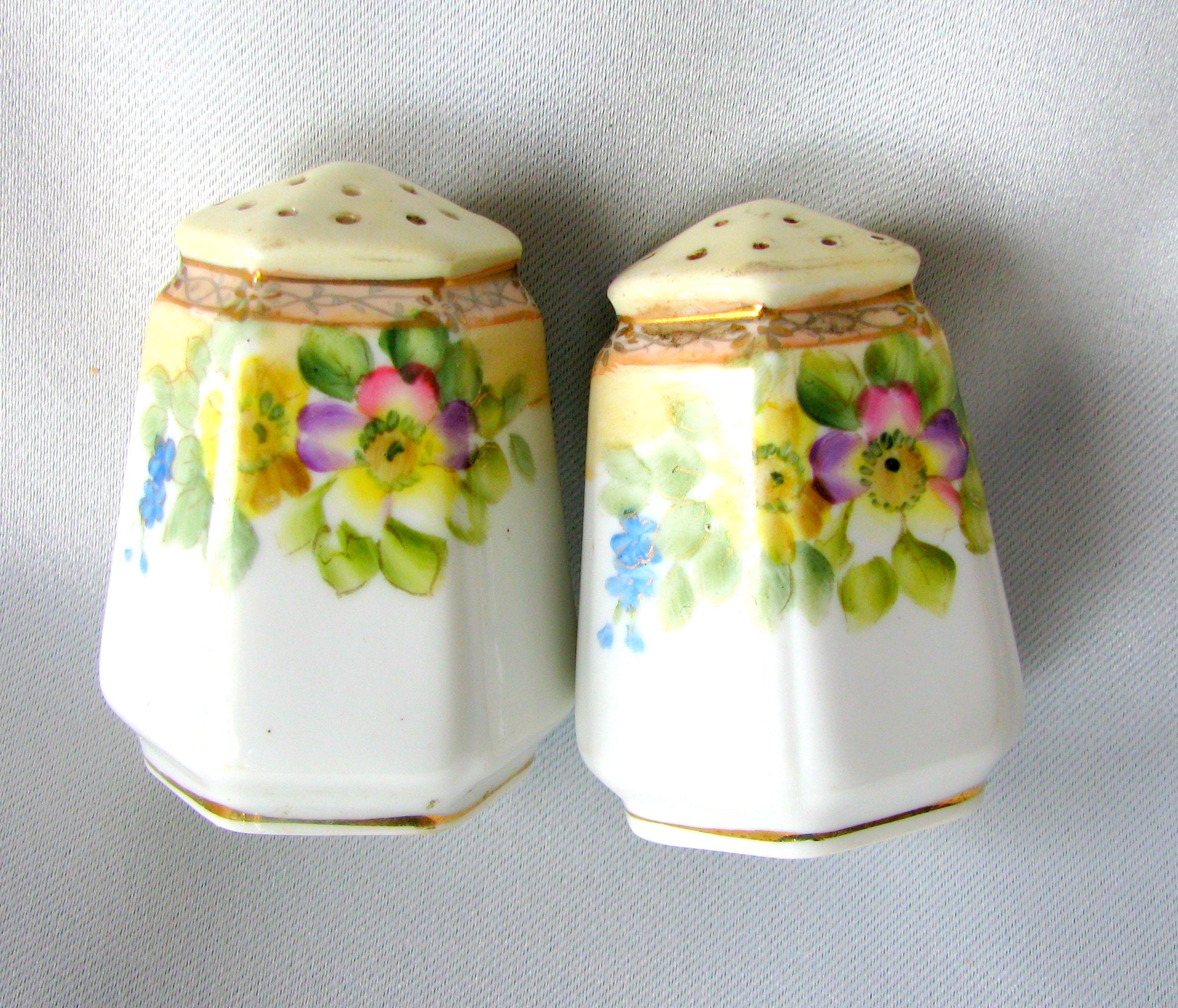 1890s Nippon Hand Painted Primrose Salt and Pepper Shakers in a ...