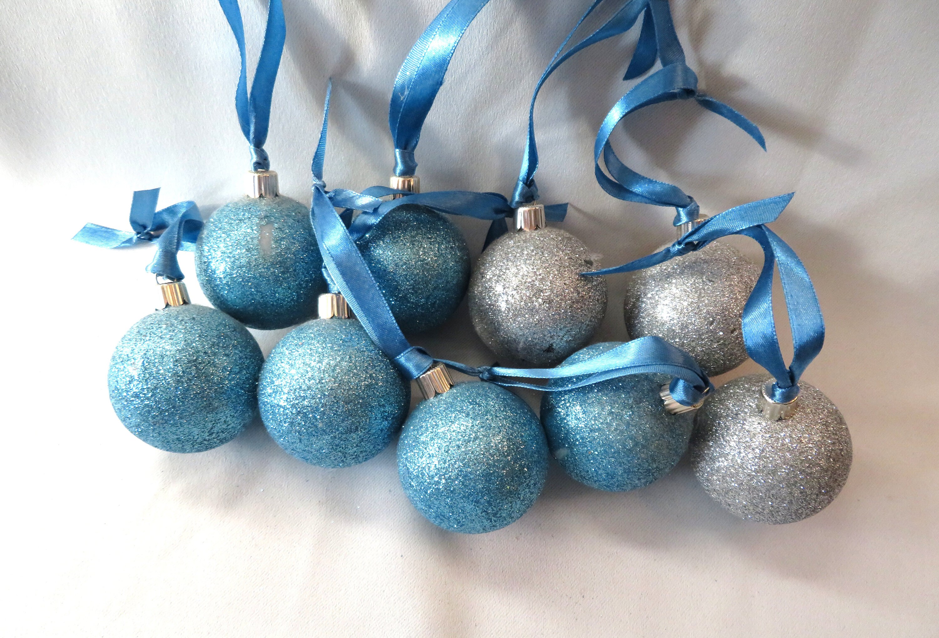 Martha Stewart Set of Nine Glitter Christmas Ball Ornaments - Etsy
