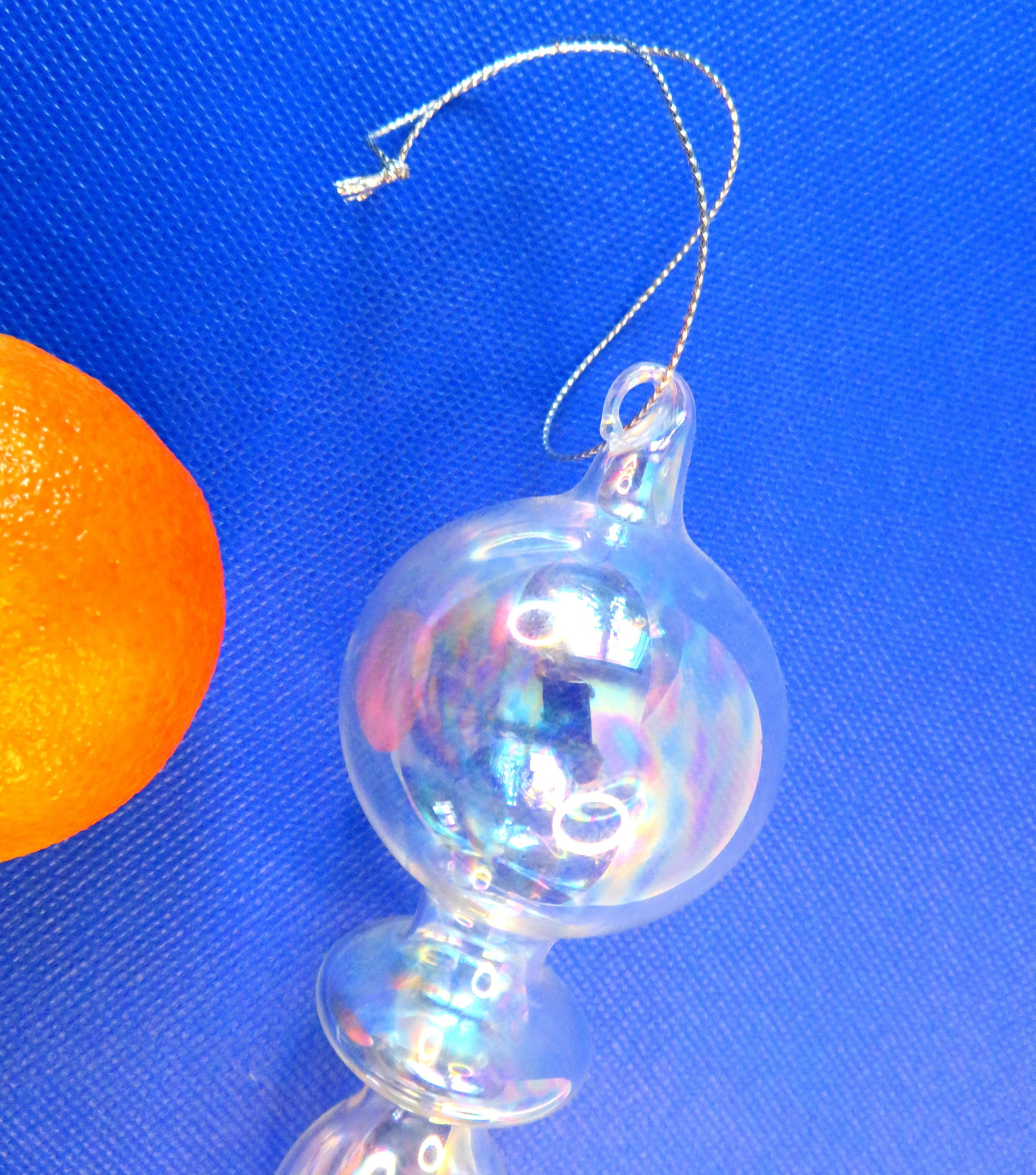Vintage Hand Blown Clear Iridescent Glass Finial Ornament - Etsy Vintage Hand Blown Clear Iridescent Glass Finial Ornament - Etsy