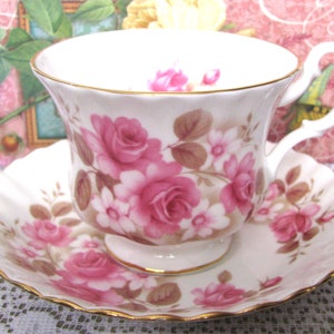 Royal Albert Pink Roses Teacup and Saucer - Etsy