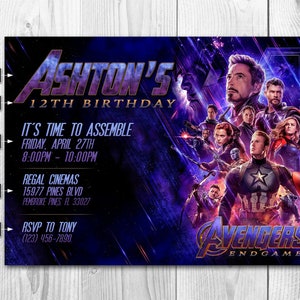 Avengers Endgame Invitation, Avengers Invitation, Avengers Endgame ...