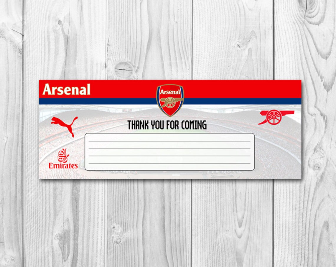 Arsenal Invitations Soccer Invitation Football Invitation | Etsy UK