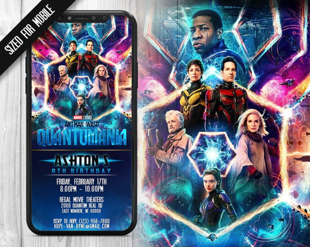 Ant-man Quantumania Mobile Invitations, Ant-man 2 Invitation, Ant-man ...