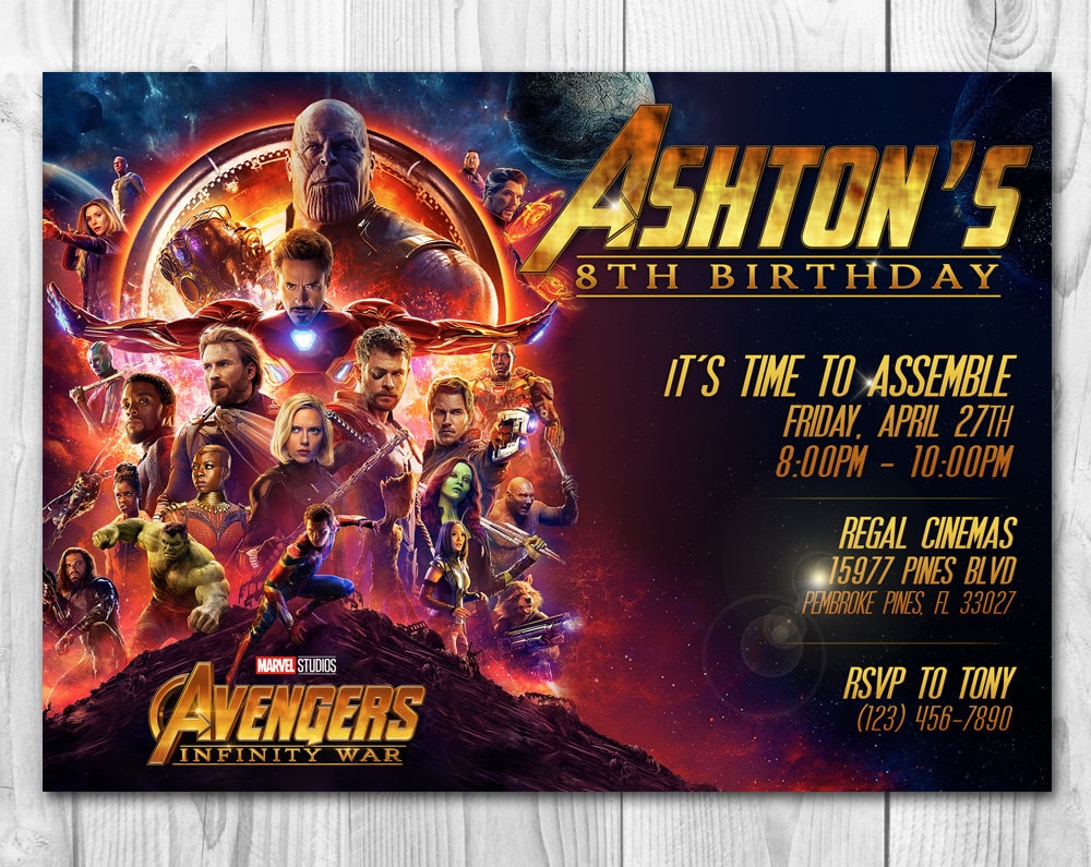 Avengers Infinity War Invitation Avengers Invitation | Etsy