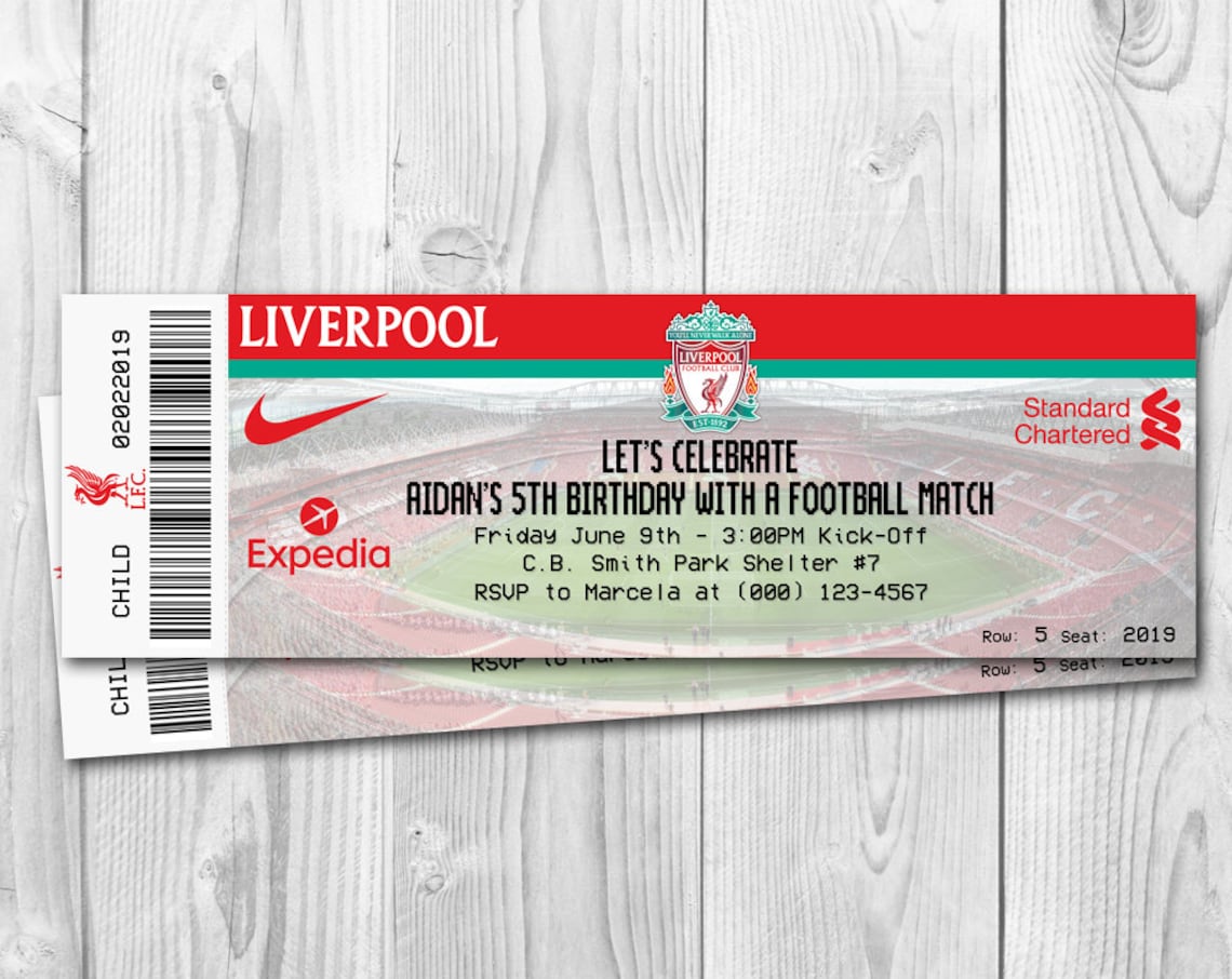 Liverpool Invitations Soccer Invitation Football Invitation - Etsy