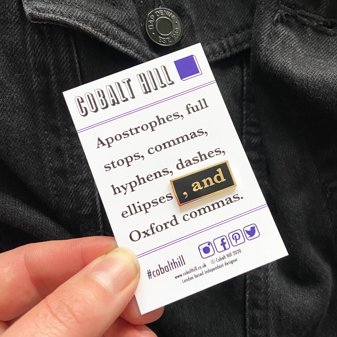 Oxford Comma Enamel Pin - Etsy