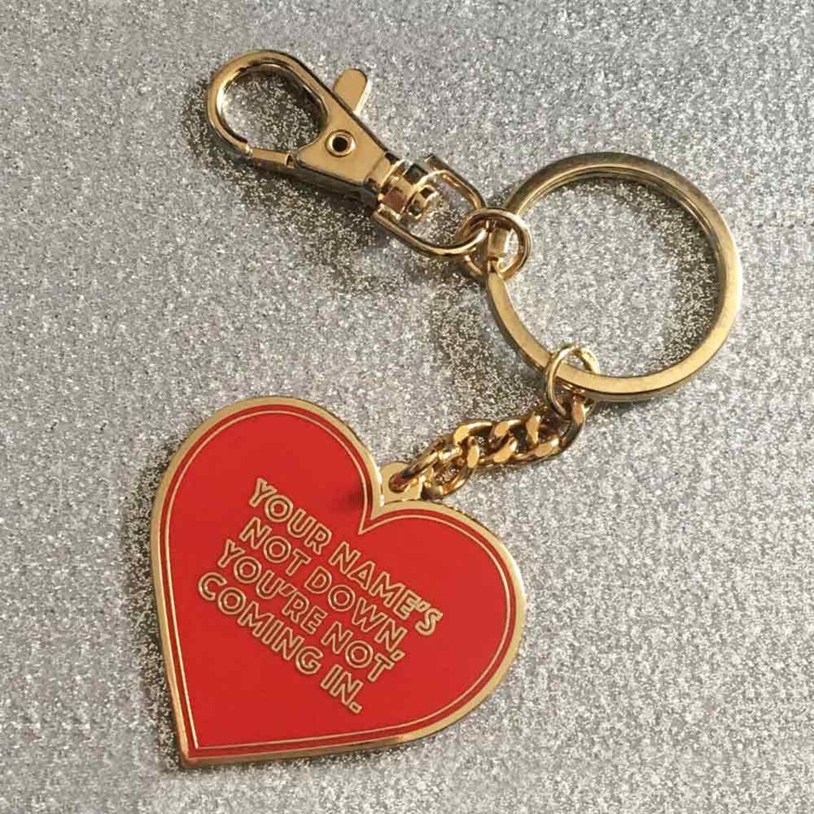Heart Keychain Rave Song Keyring Red Hard Enamel Key Holder - Etsy