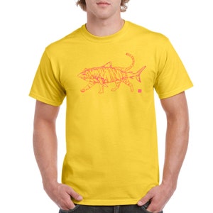 Men's Navy Tiger Shark Tee - Etsy