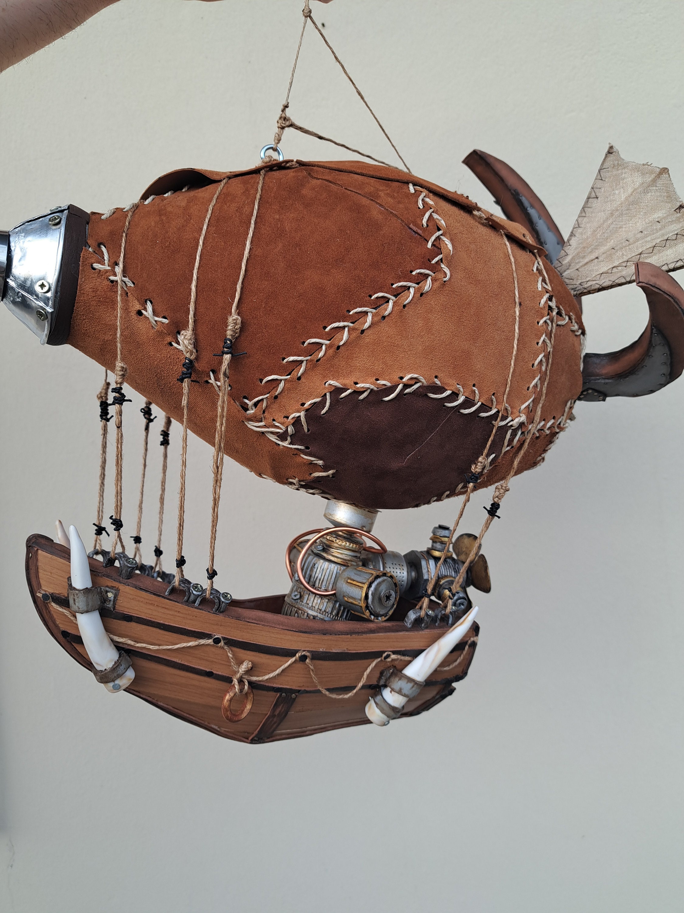 Steampunk Hot Air Balloon, Airship, Papier-mâché, Handmade, Home ...