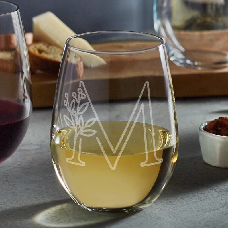 Monogram Wine Glass - Etsy