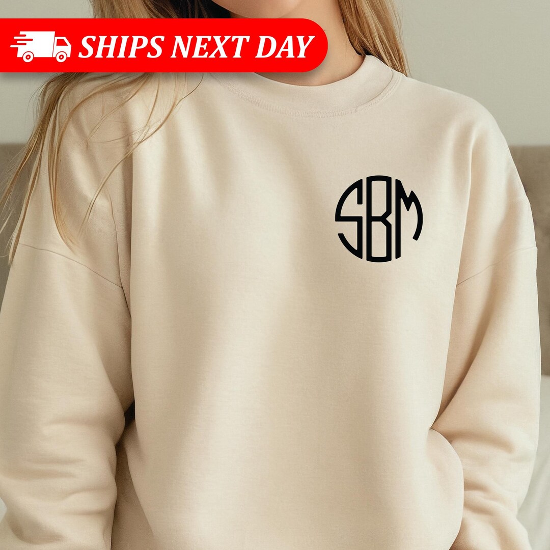 Monogrammed Sweatshirt-monogrammed Crewneck Sweatshirt-custom ...