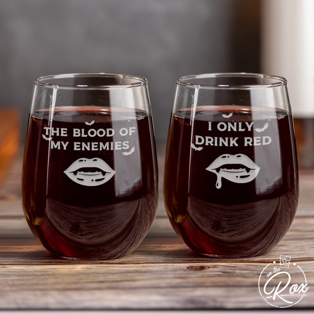 Funny Halloween Wine Glasses-halloween Themed Gifts-i Only Drink the ...