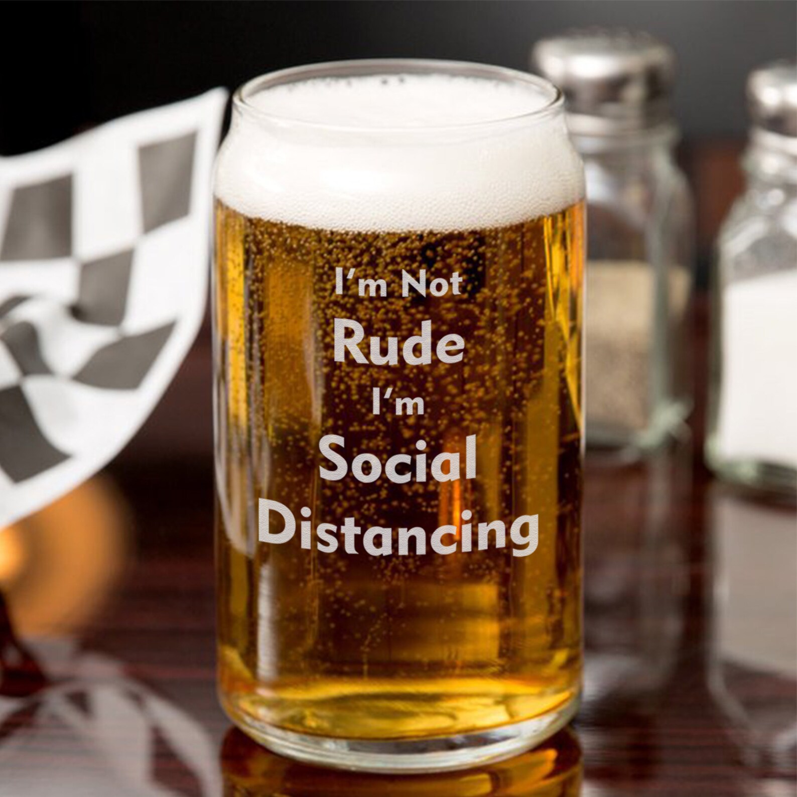 I'm Not Rude I'm Social Distancing-16 Oz. Beer Can Glass-beer Gifts for ...