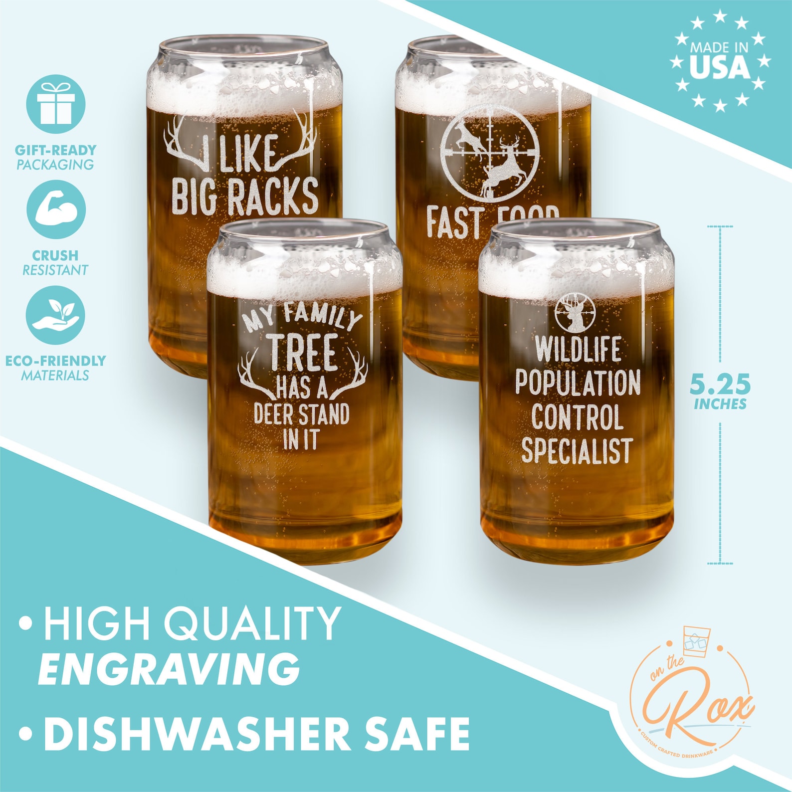 Hunting Gifts for Men-deer Hunting Beer Glasses-deer Hunting - Etsy