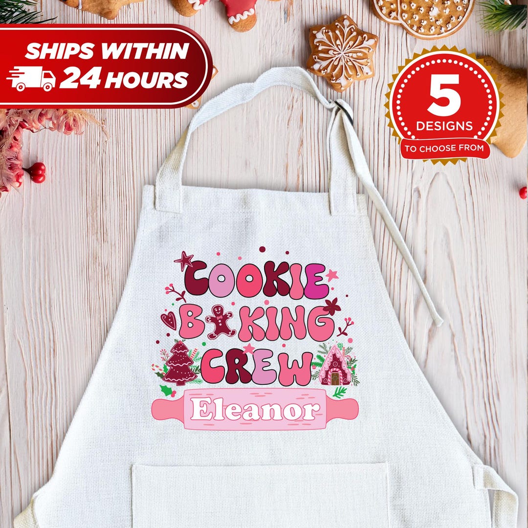 Personalized Cookie Baking Crew Apron-personalized Christmas Cookie ...