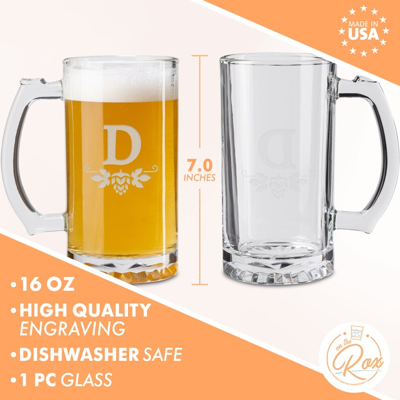 Monogram Beer Stein-monogram Custom Personalized Beer Mug - Etsy