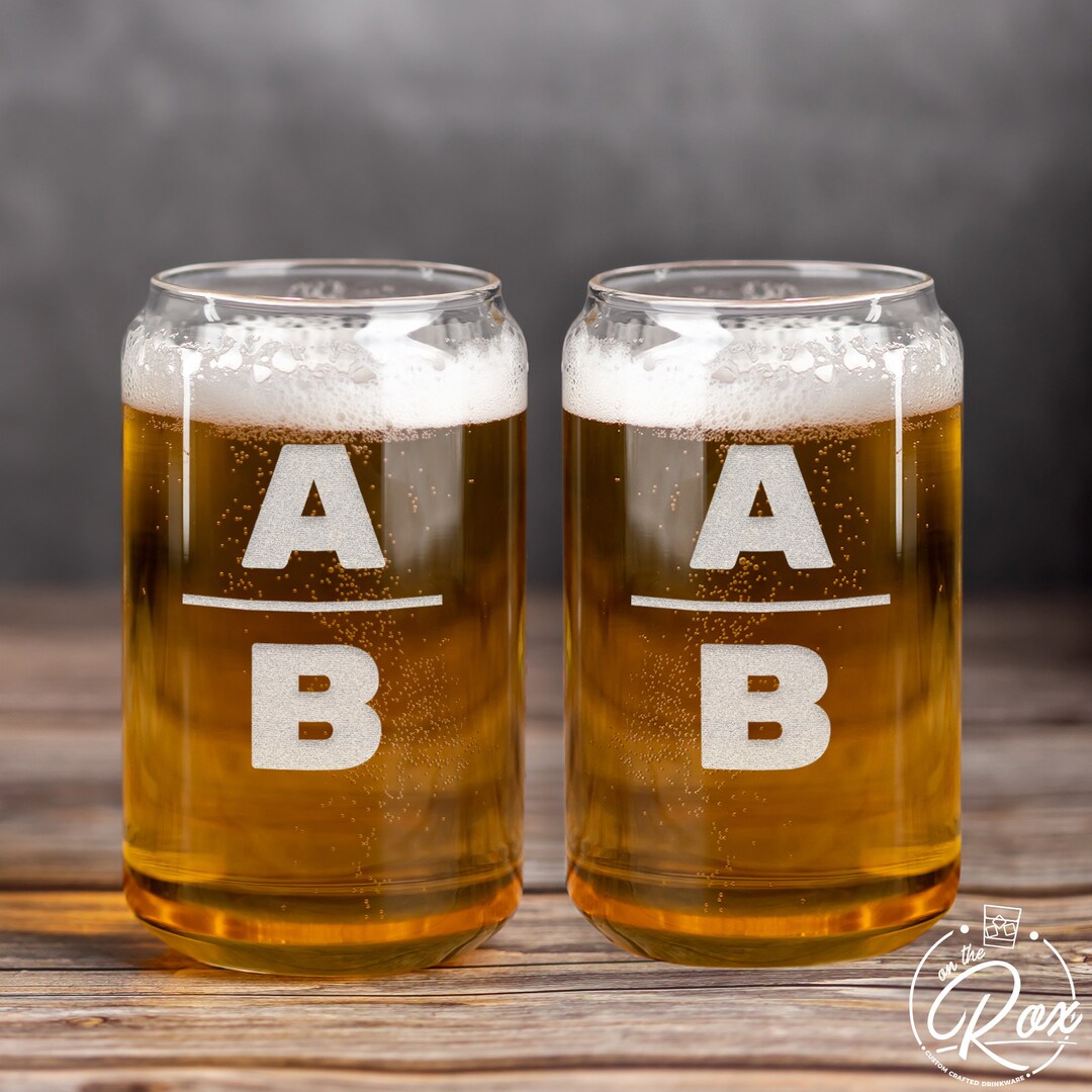 Split Monogram Beer Can Glasses Monogram Beer Glasses Birthday Ts For Men And Women Custom