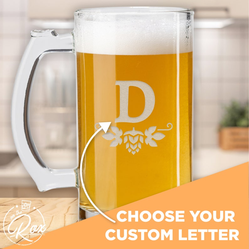 Monogram Beer Stein-monogram Custom Personalized Beer Mug - Etsy