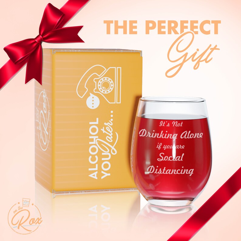 It's Not Drinking Alone If You Are Social Distancing Wine - Etsy